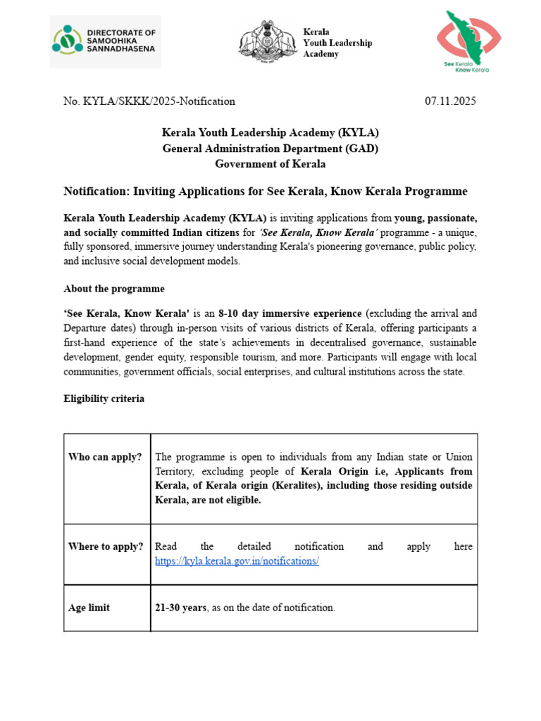 Kerala Youth Leadership Program 2025 | PDF | Injustice | Aggression