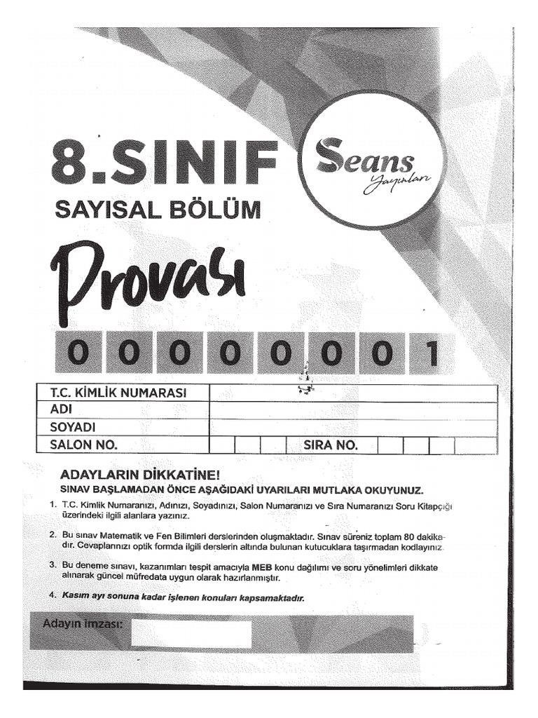 SEANS SAYISAL | PDF