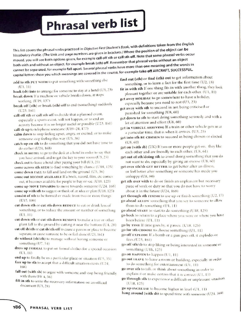 Phrasal Verb List | PDF