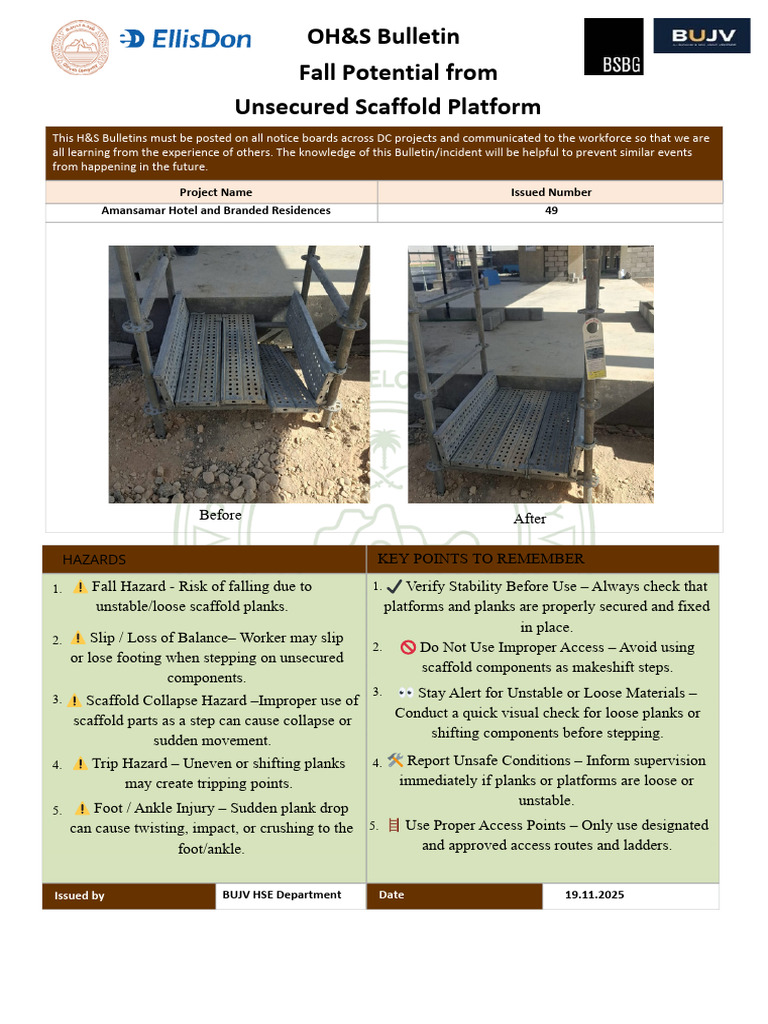 HSE Bulletin - Issue 49 - Amansamr - BUJV - 19.11.2025 PDF | PDF | Safety