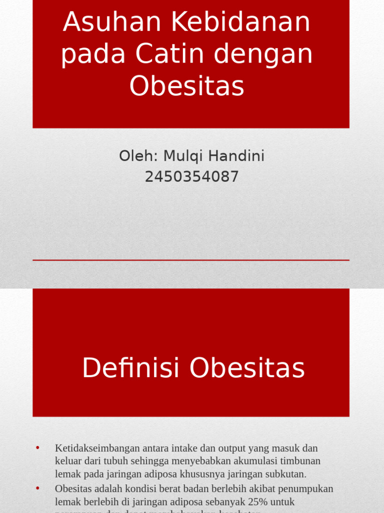 Asuhan Kebidanan untuk Catin Obesitas | PDF