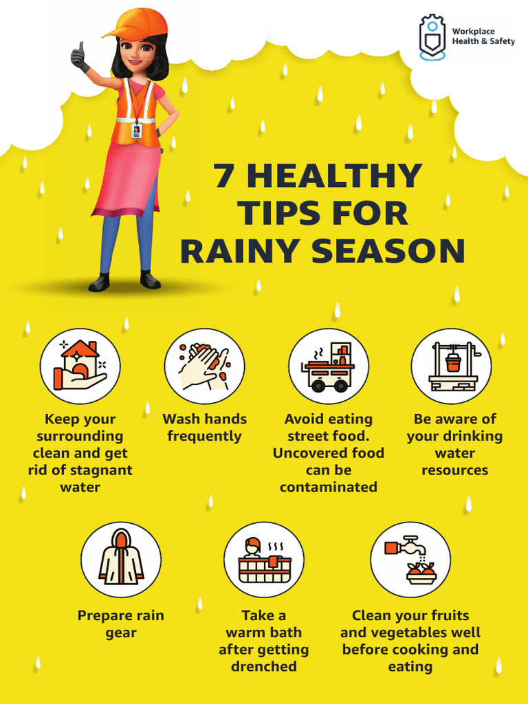 7 Healthy Tips For Rainy Season A3 Print | PDF