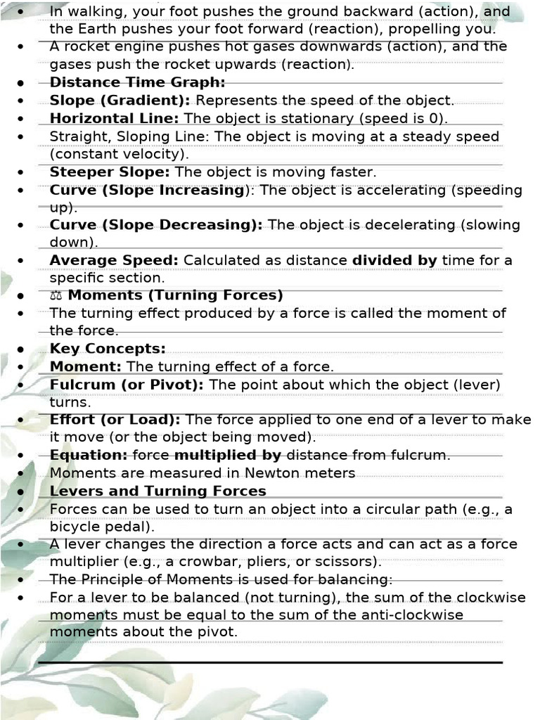 Science - Chapter 3 Notes | PDF | Force | Lever