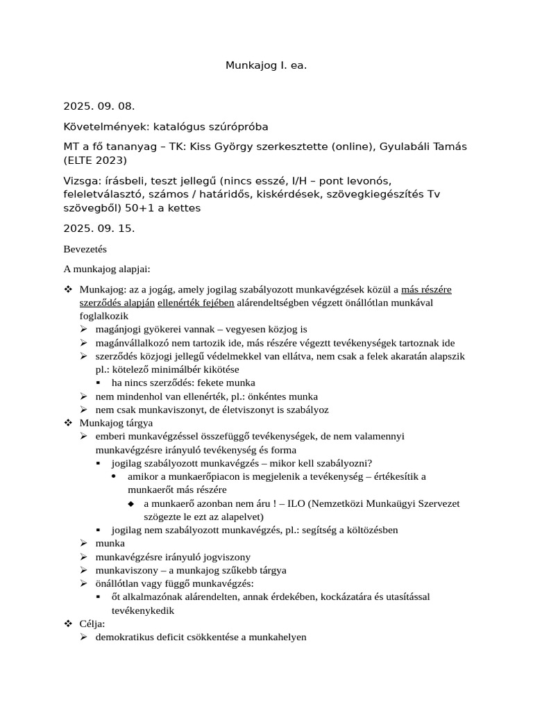 Munkajog I Ea. | PDF