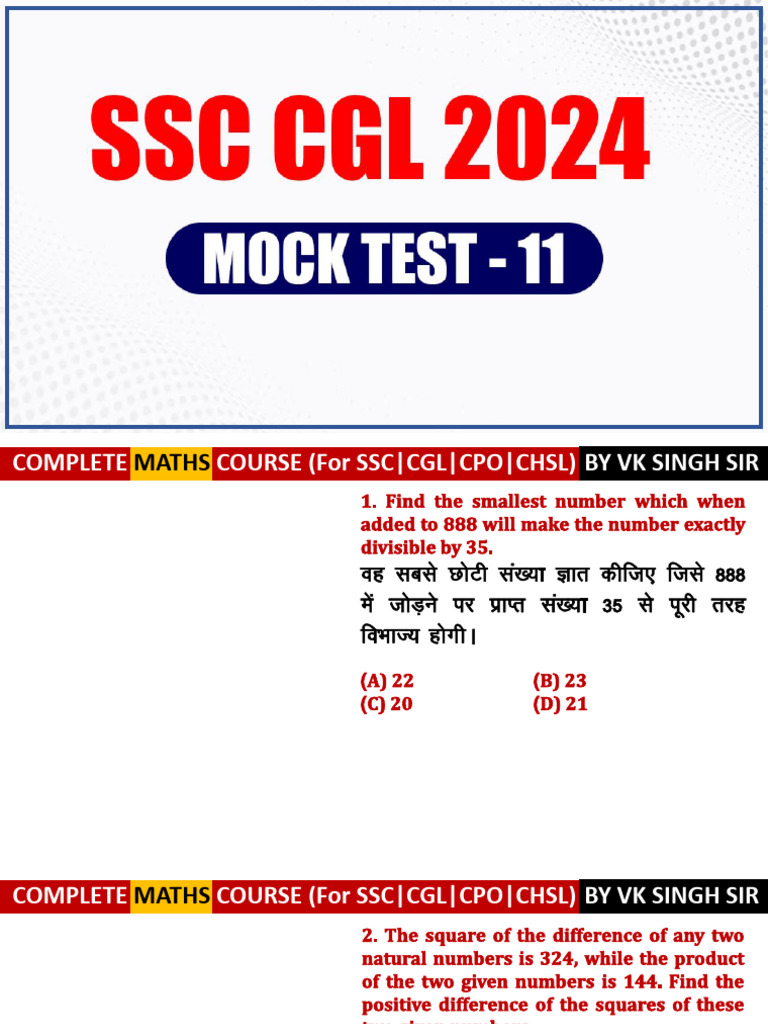 Ssc Cgl 2024 Mock 11 | PDF