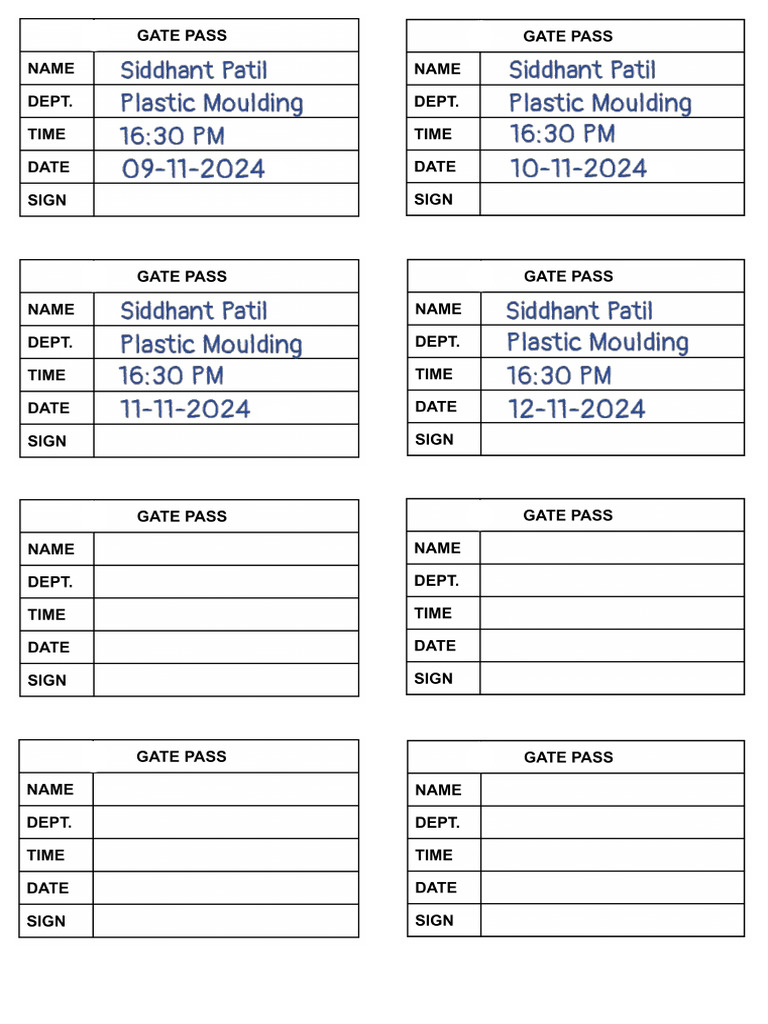 Gate Pass Flattened | PDF