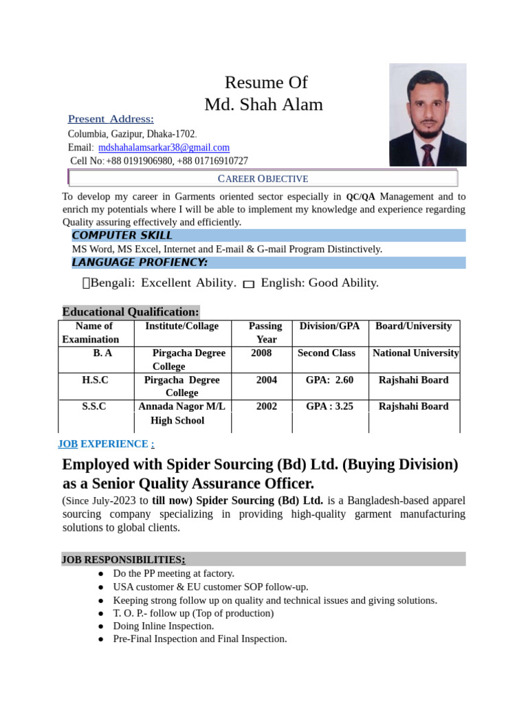 New Buying House CV | PDF