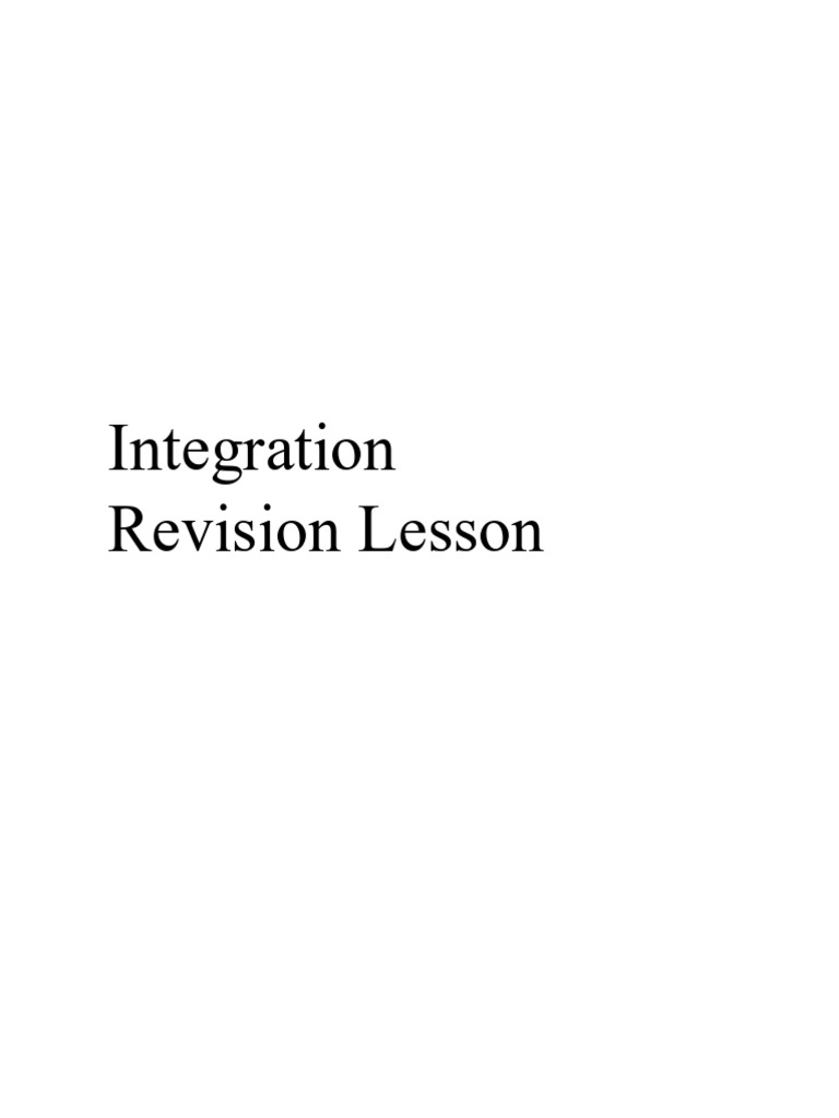 Integration Revision | PDF
