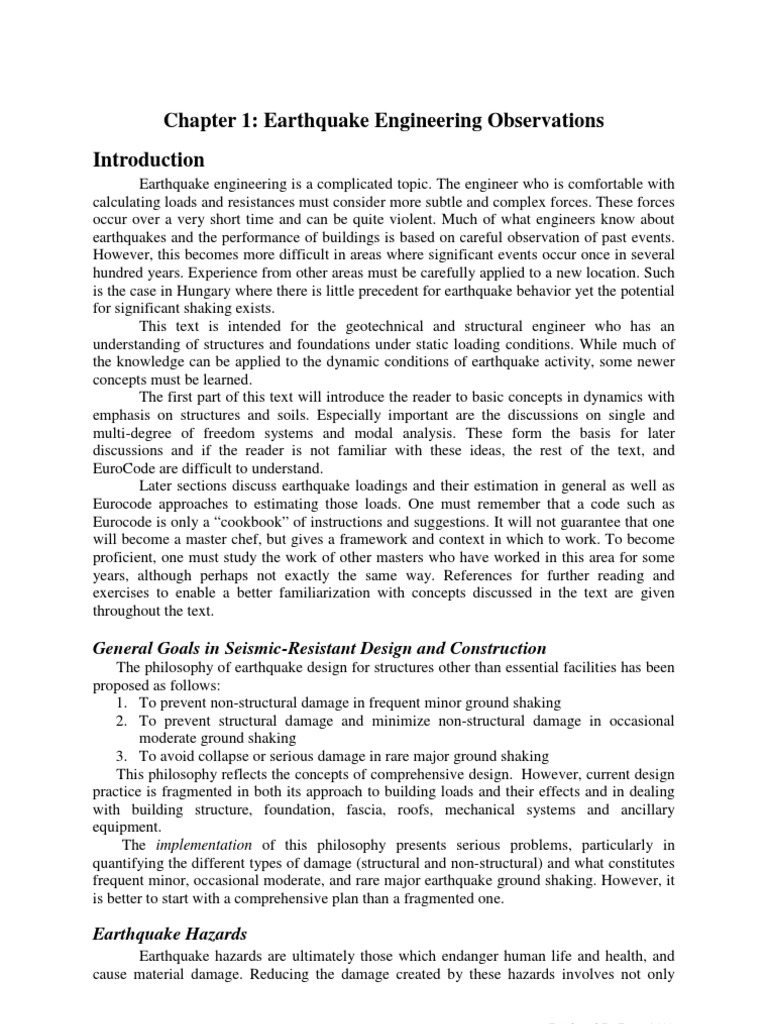 Earthquake Text Vol 1 | PDF | Earthquake Engineering | Earthquakes