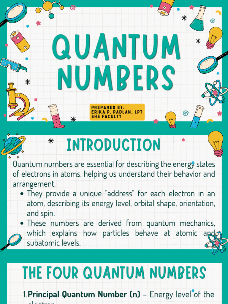LESSON 2 - Quantum Numbers - 0 | PDF | Atomic Orbital | Spin (Physics)