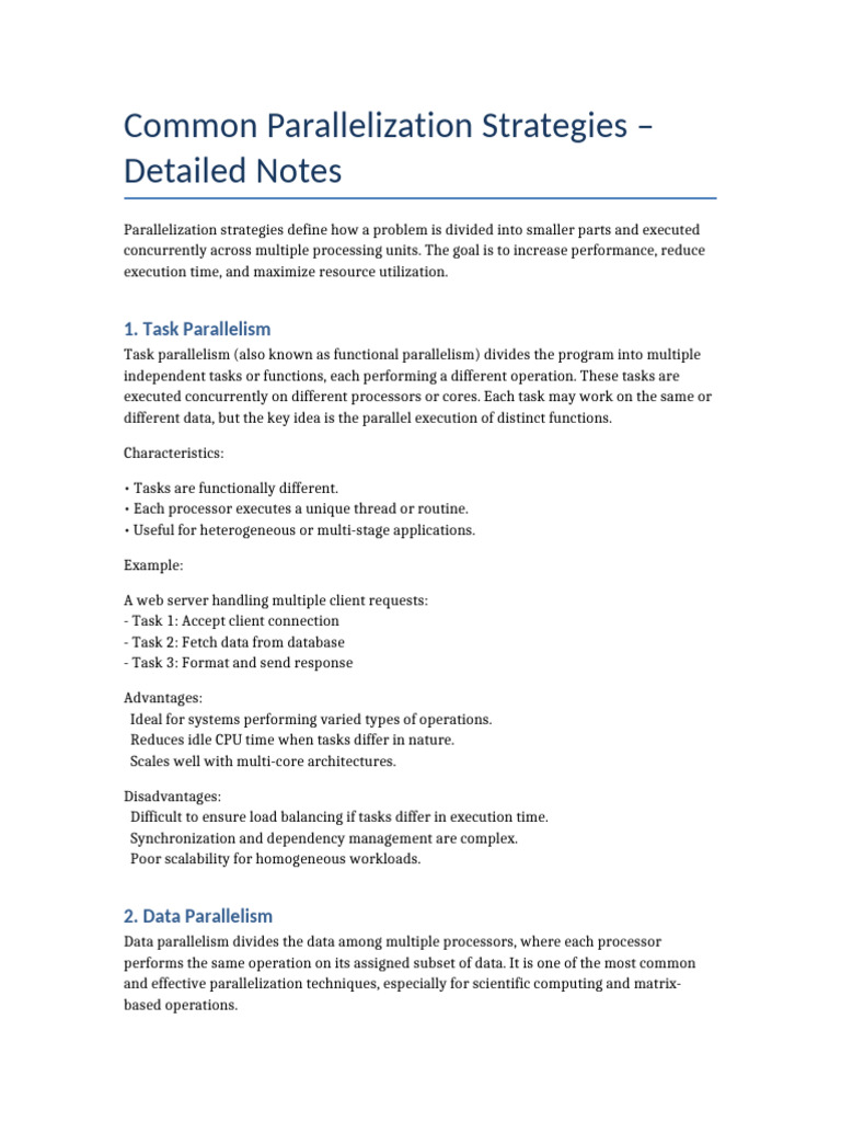 Common Parallelization Strategies Detailed | PDF | Parallel Computing ...