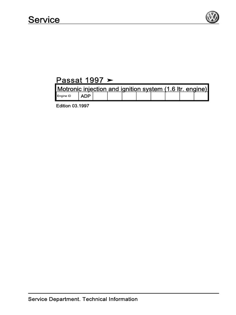 Vw Passat b5 Motronic Engine Adp Eng | PDF | Fuel Injection | Rotating Machines