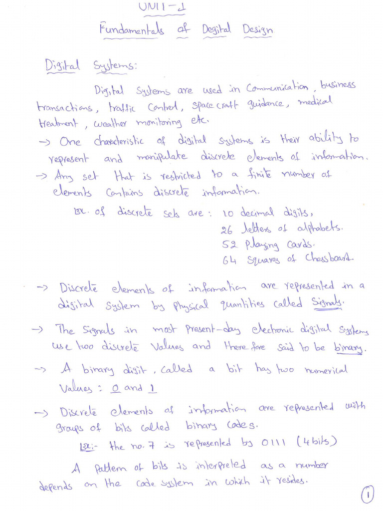 U1 Fundamentals of Digital Design | PDF