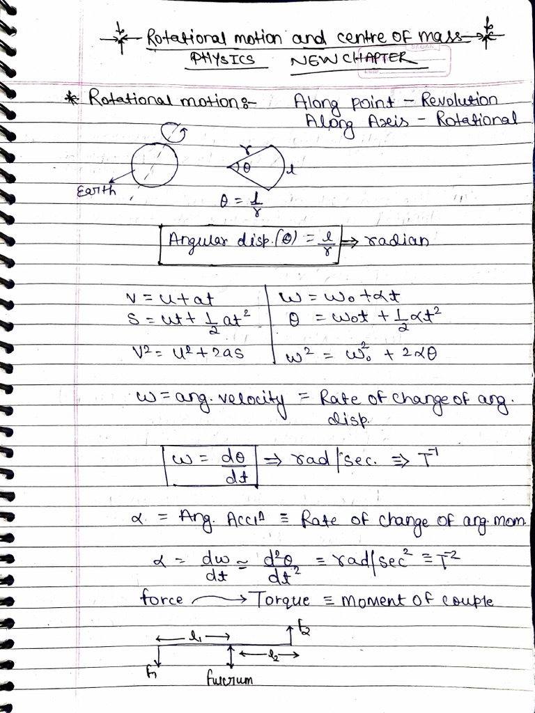 Rotational motion Physics | PDF