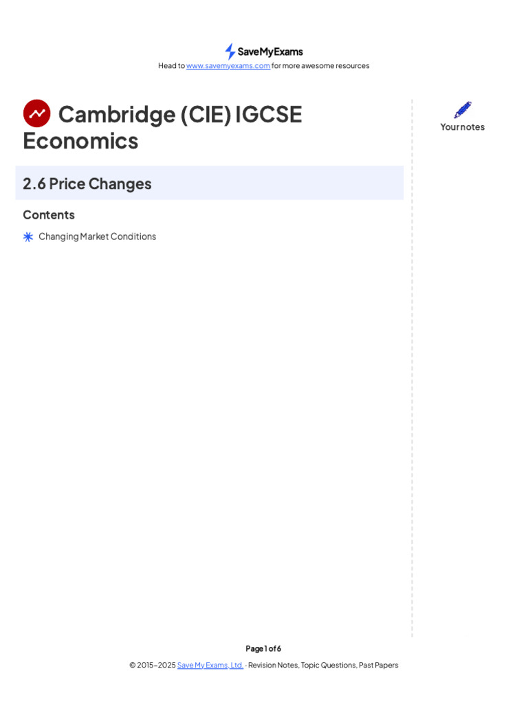 2.6 Price Change | PDF | Economic Equilibrium | Demand