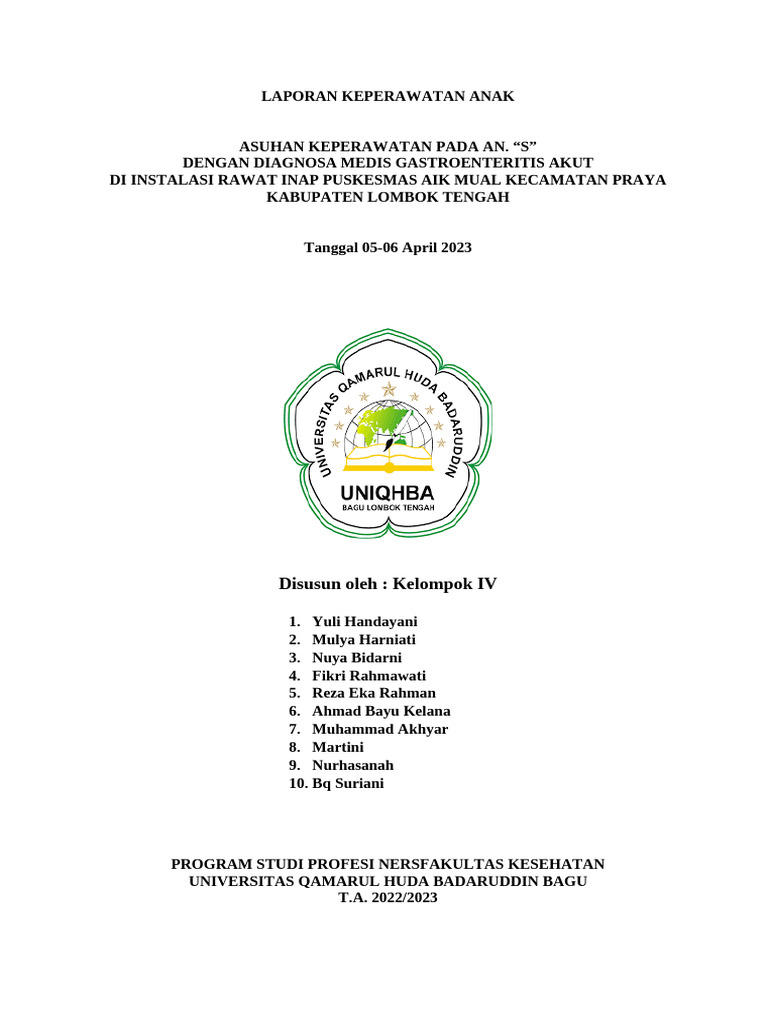 Laporan Kelompok IV Anak (GEA) | PDF