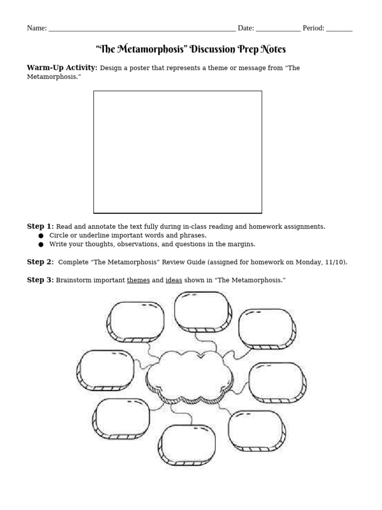 _The Metamorphosis_ Discussion Prep | PDF