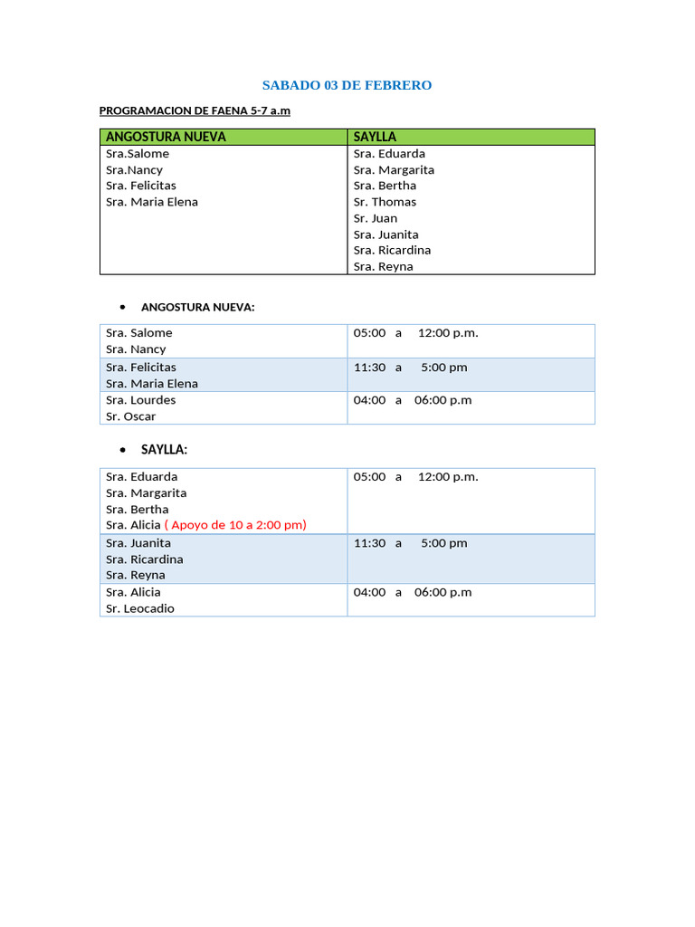 Sabado 03 de Febrero | PDF