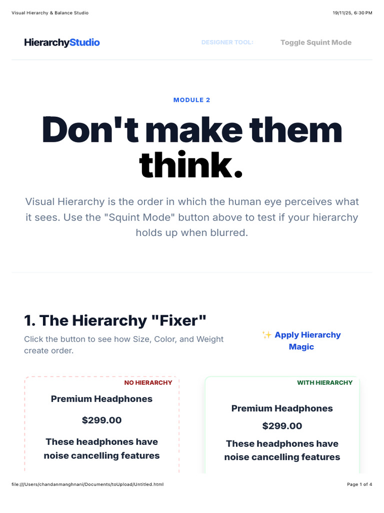 Visual Hierarchy & Balance Guide | PDF