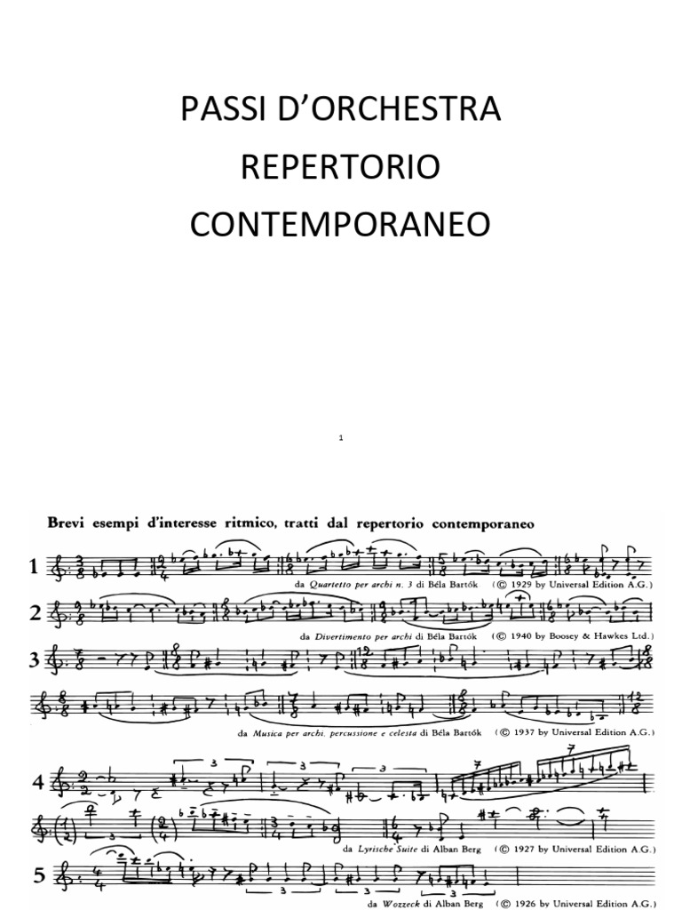 Passi D'orchestra Repertorio Contemporaneo | PDF