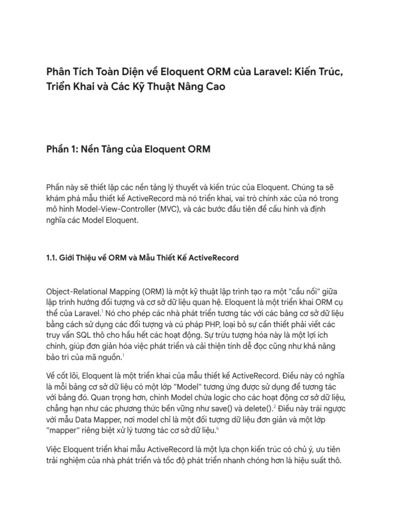 Eloquent ORM Laravel Chi Tiết | PDF