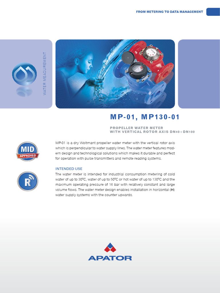 Propeller Water Meter MP-01 Overview | PDF