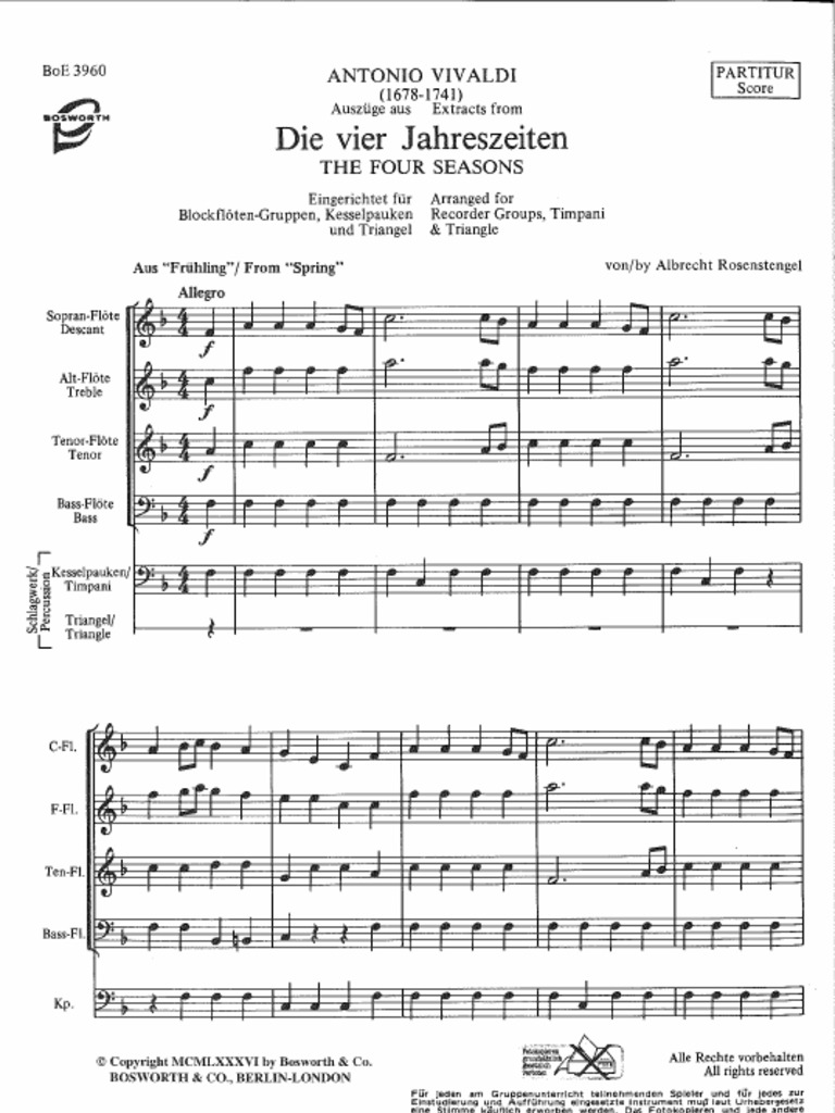Four Seasons (Score + Parts) | PDF