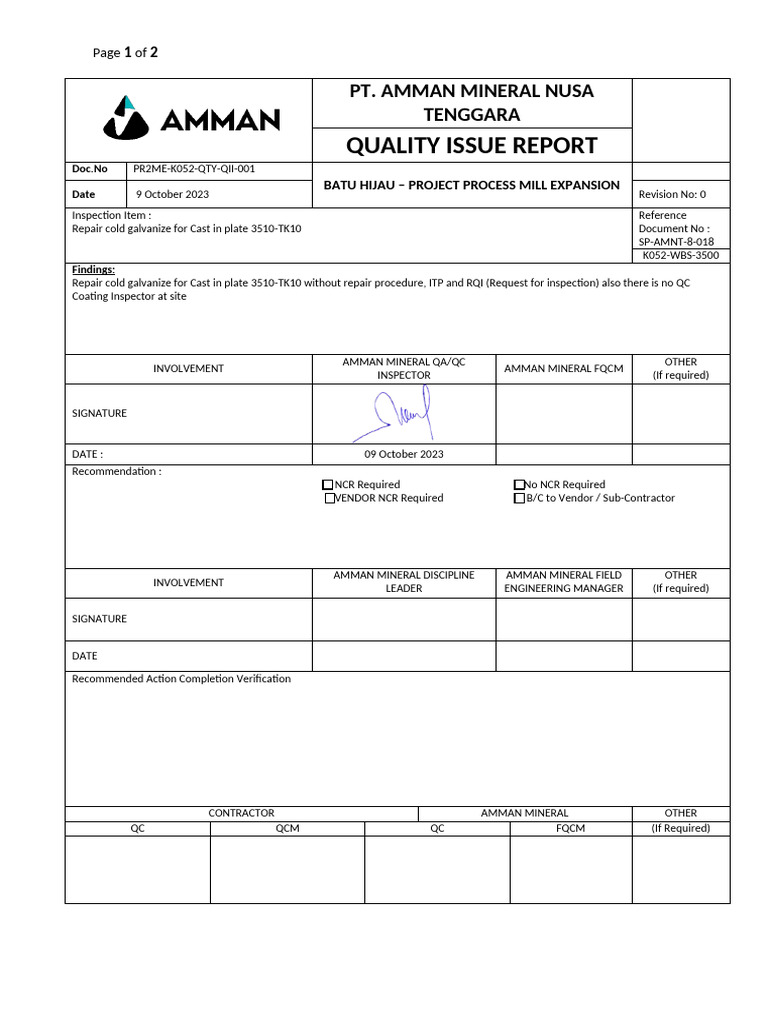 PR2ME-K052-QTY-QII-0XX_PT.TJC (Template) | PDF | Quality