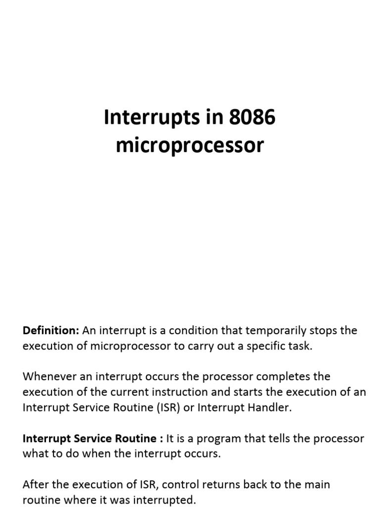 3.4 - Interrupts in 8086 Microprocessor | PDF | Computer Architecture | Input/Output