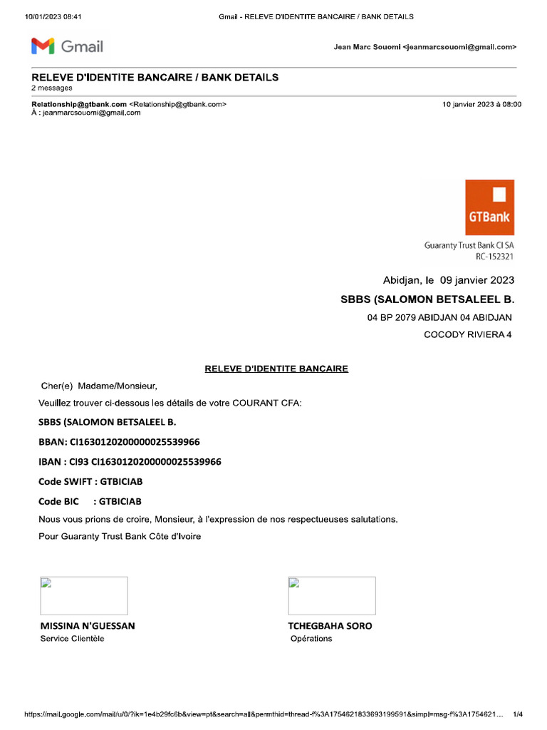 Rib Officiel de La Sbbs | PDF