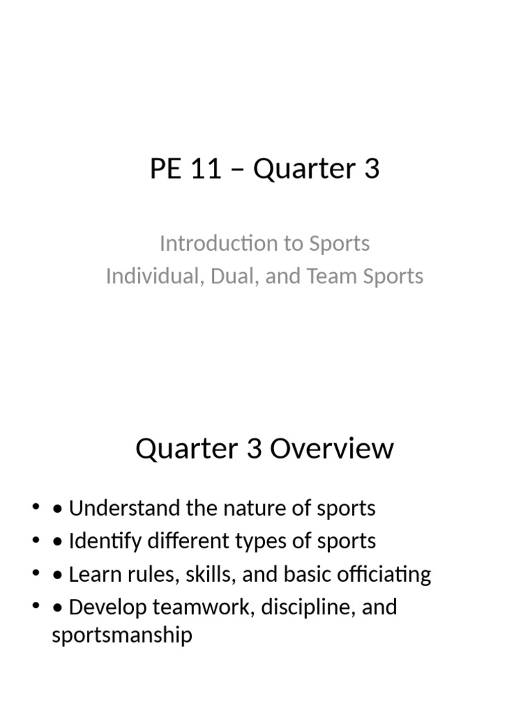 Introduction to Sports for PE 11 | PDF