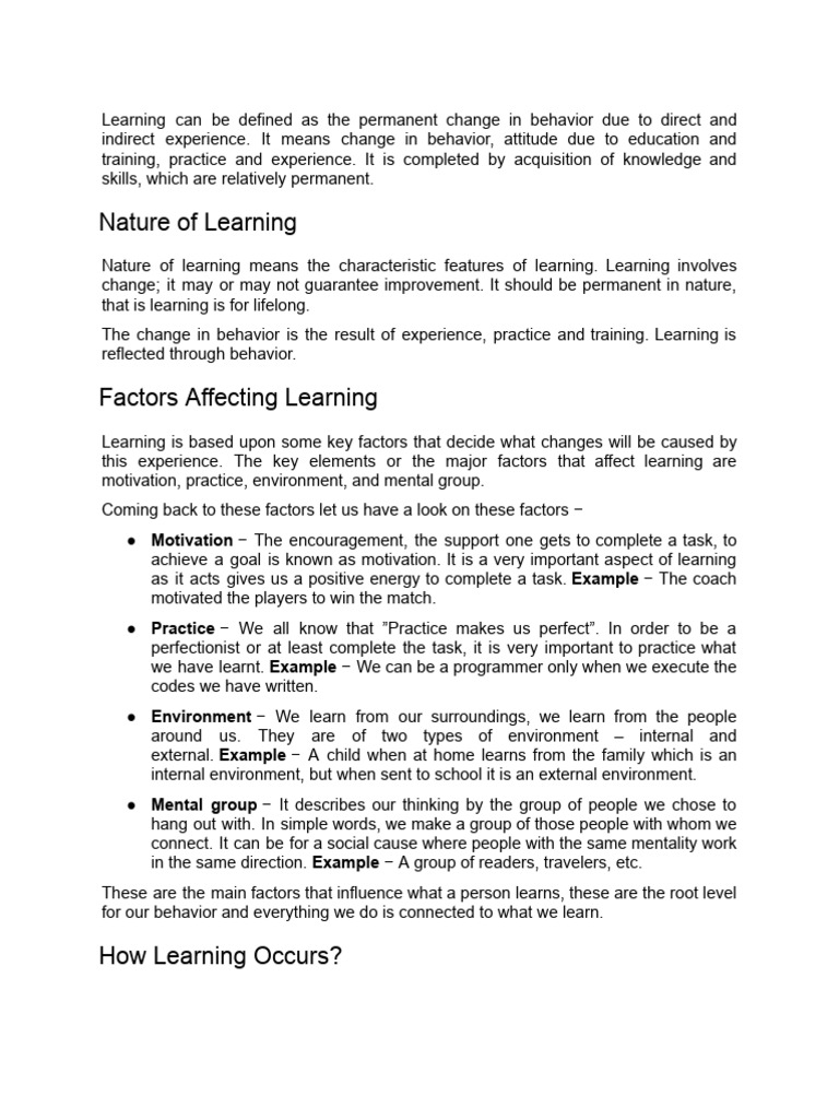 Learning Process | PDF | Classical Conditioning | Learning