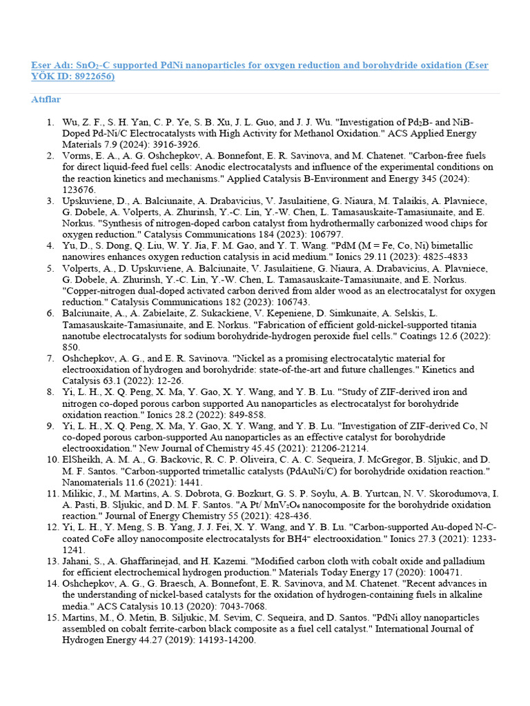 Atıf Listesi SnO2 C | PDF