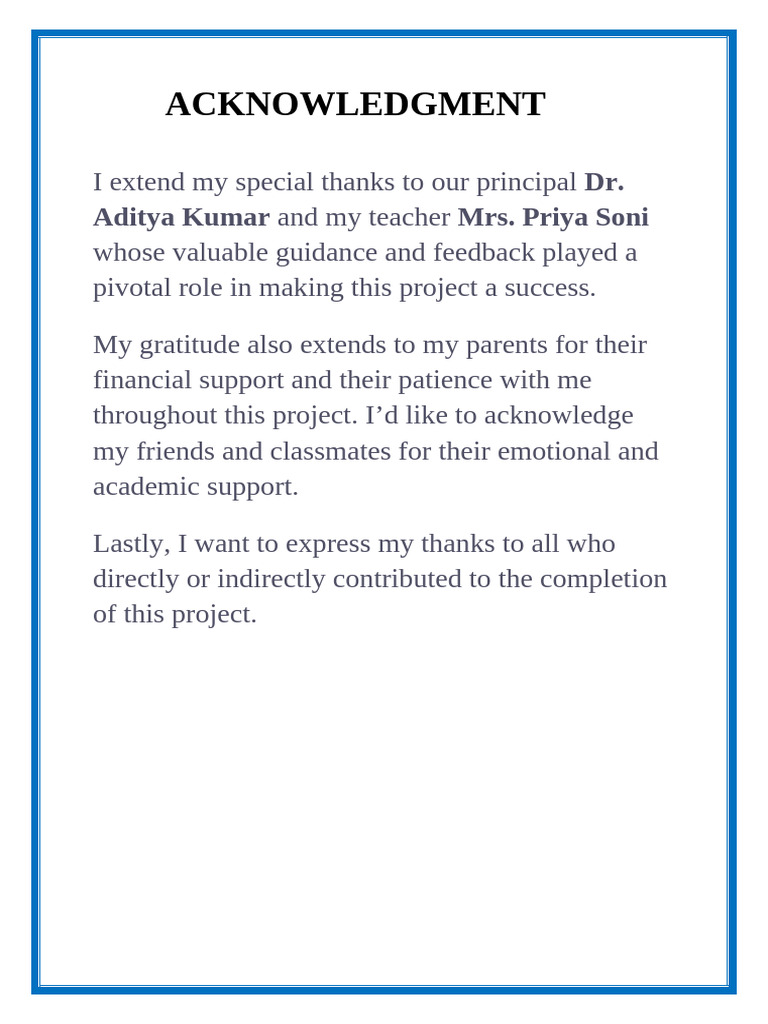 Acknowledg 12th Commerce | PDF