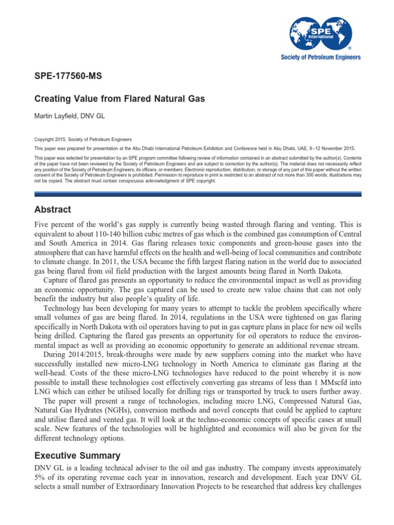 Capturing Value from Flared Gas | PDF | Natural Gas | Natural Gas ...