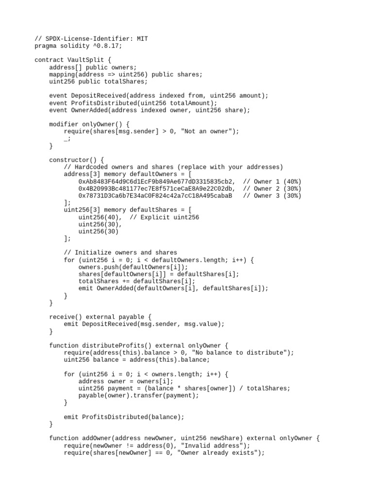 VaultSplit.sol | PDF