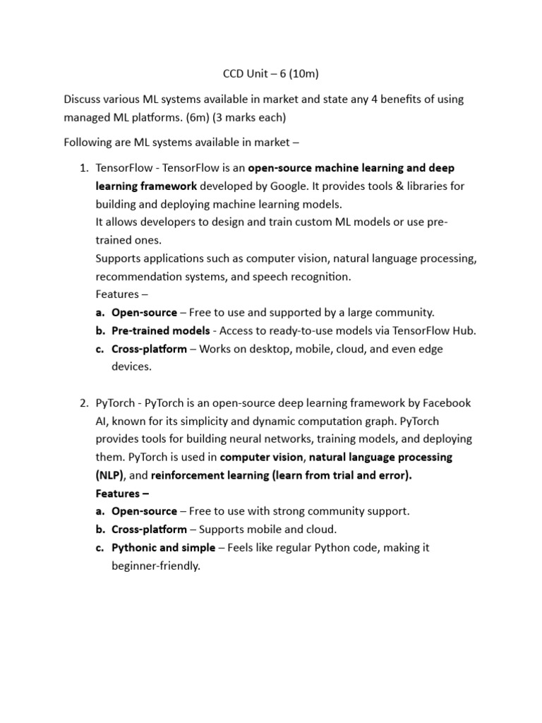 CCD_Unit-6 | PDF | Machine Learning | Cloud Computing