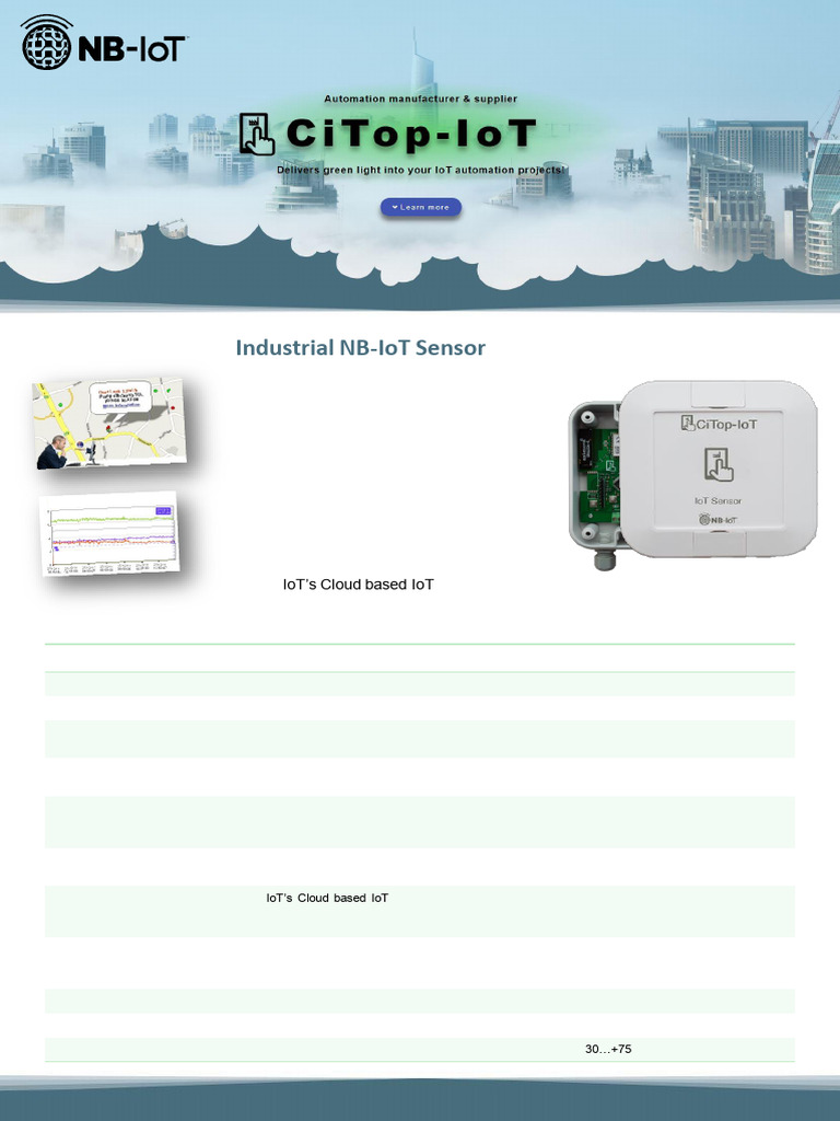 Datasheet NB Iot Sensor v1 | PDF | Computer Network | Internet Of Things