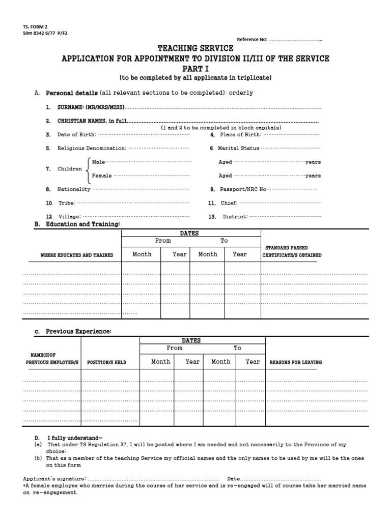 All TSC Official Forms | PDF | Legal Liability | Teachers