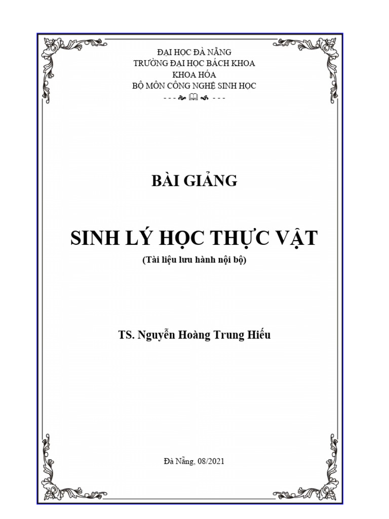 Sinh Lý Học Thực Vật-NHTH | PDF