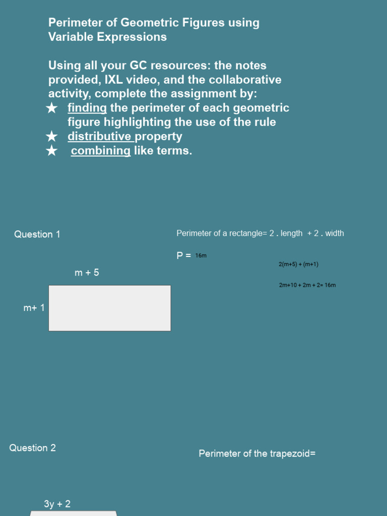 Natalie Abregu - Perimeter & Variable Expressions | PDF