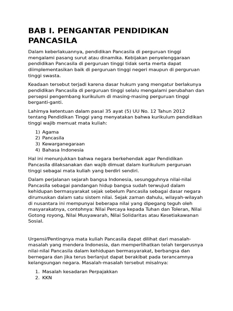 Catatan Ppkn Bab i Dan Bab II | PDF