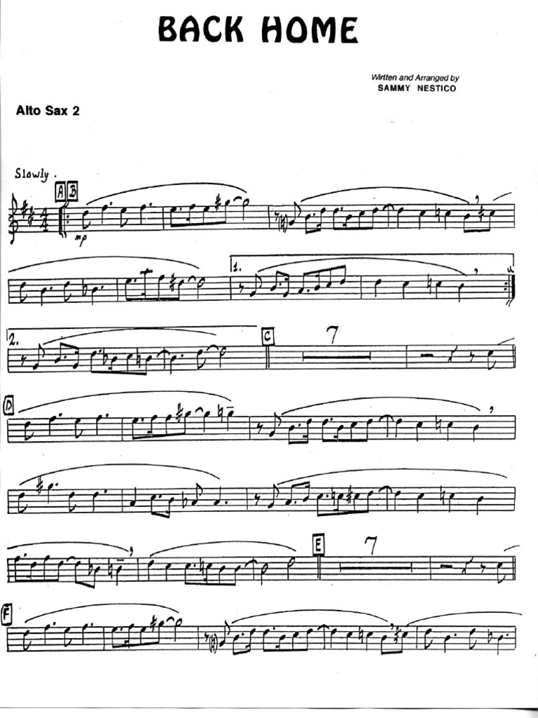 Back Home-Alto 2 | PDF