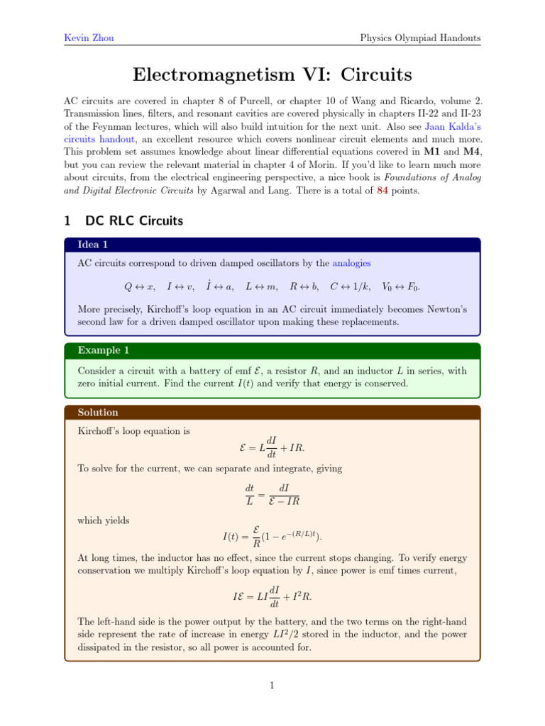 E6Sol | PDF | Inductance | Electrical Network