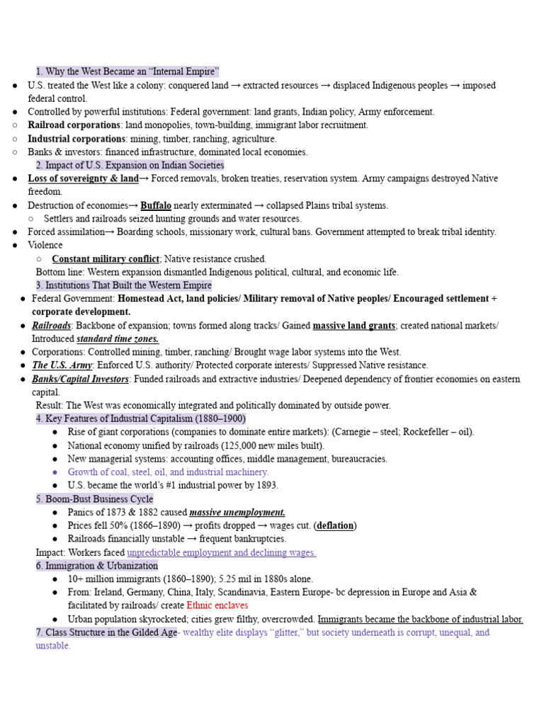 HN Us History Notes Master Doc - 2 | PDF | Native Americans In The ...