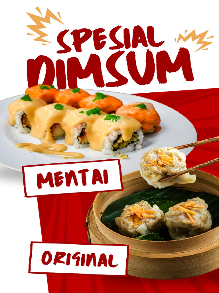 Merah & Putih Minimalis Promosi Makanan Dimsum Cerita Instagram PDF | PDF