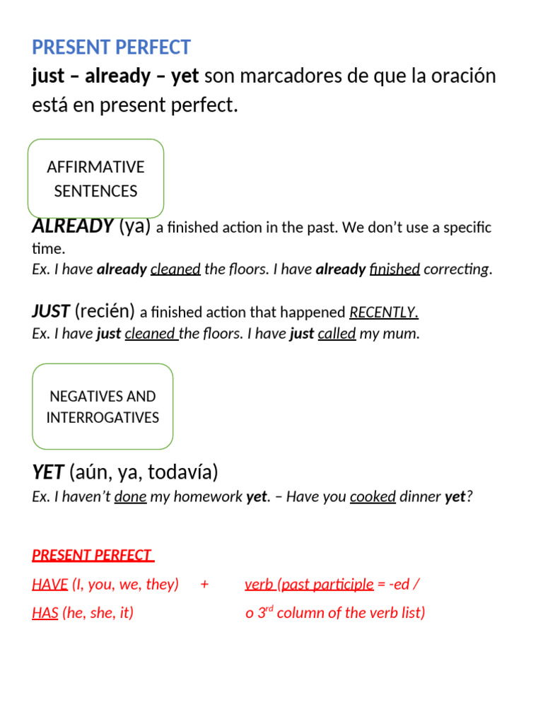 Present Perfect | PDF