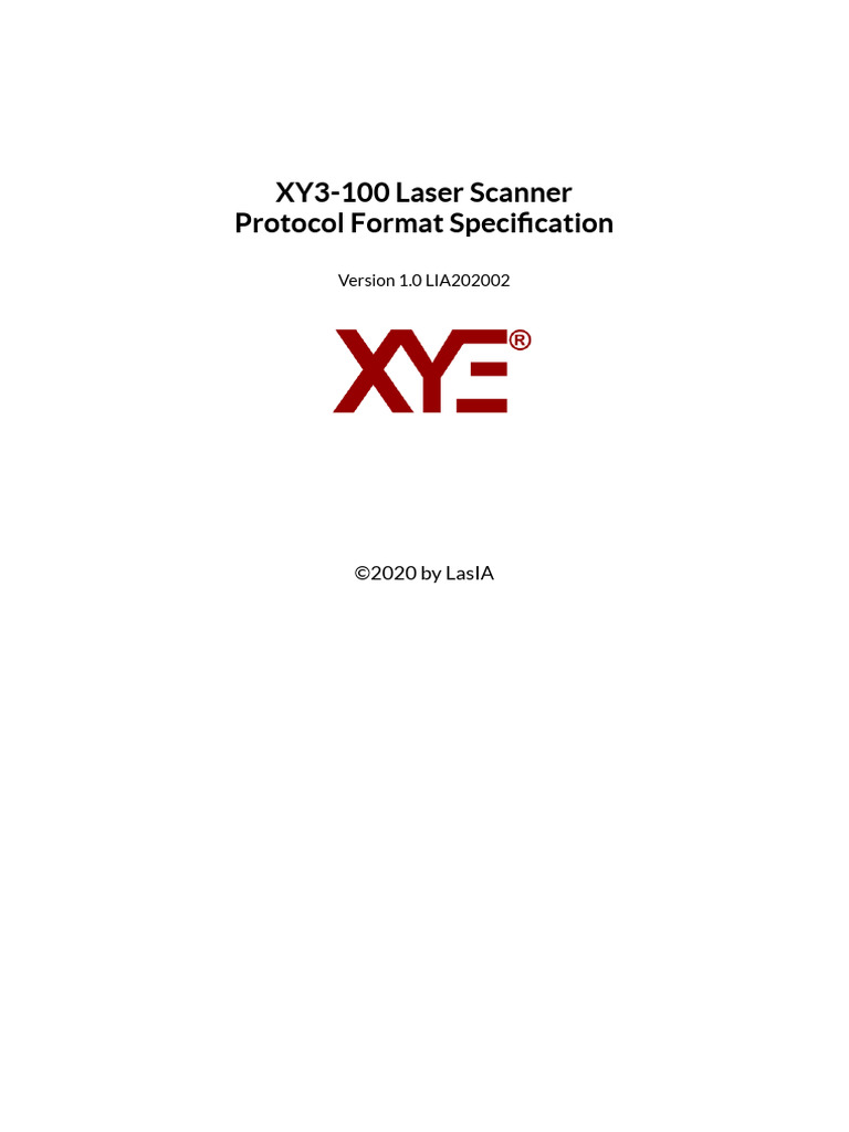 XY3-100 Laser Scanner Protocol Guide | PDF | Bit Rate | Network Packet