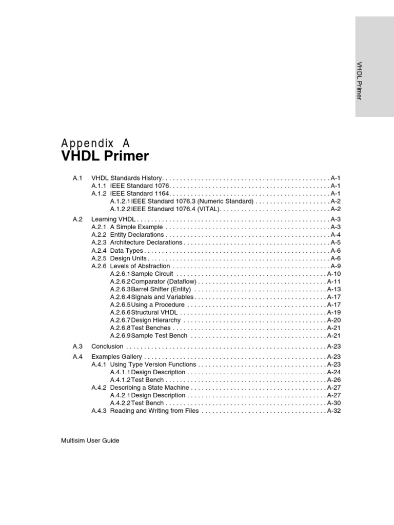 VHDL Primer | PDF | Vhdl | Subroutine