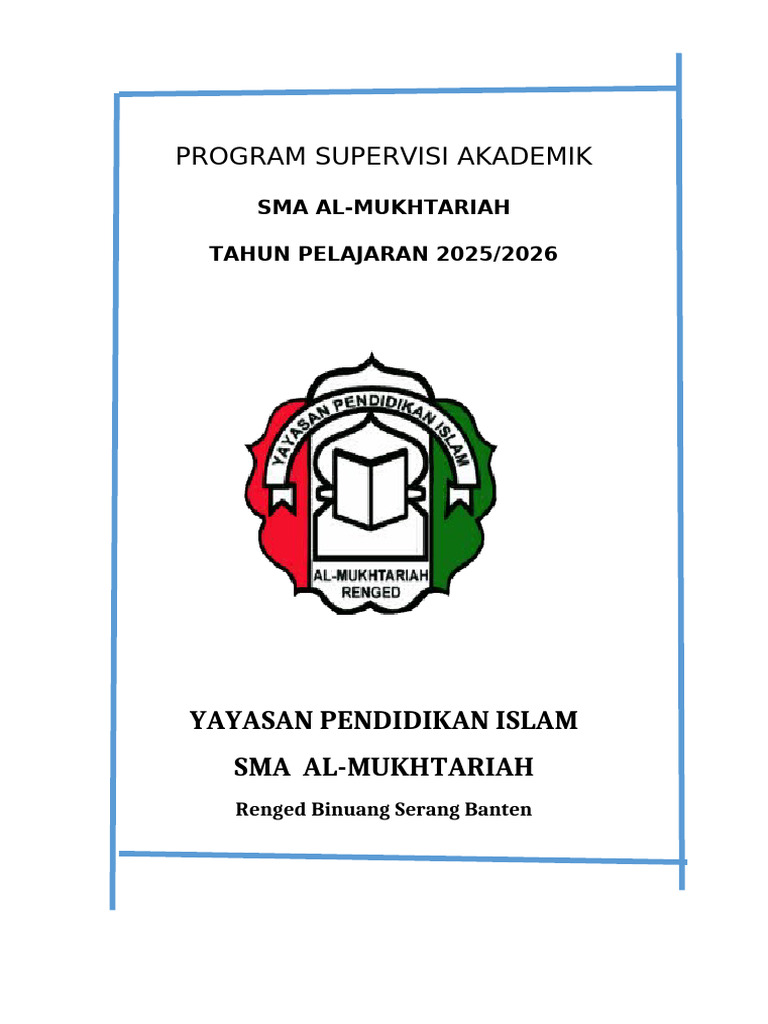 Program Supervisi Sma 24 | PDF